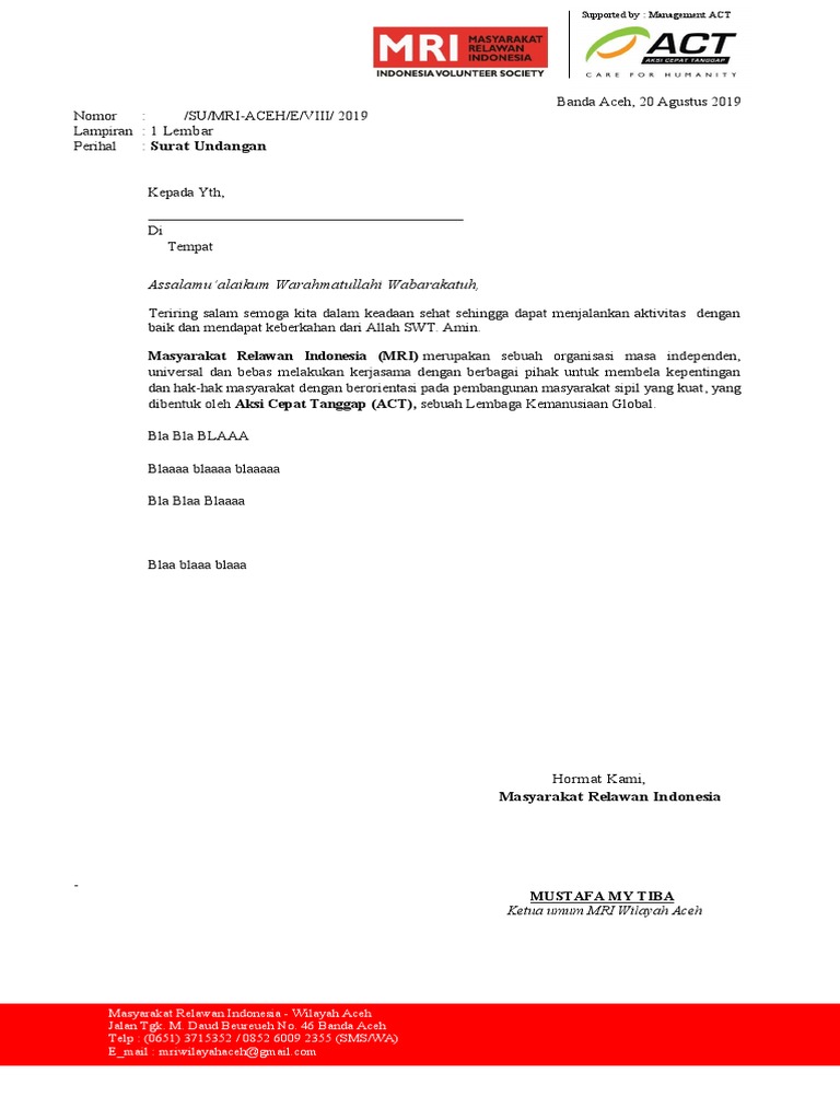 Contoh Kop Surat MRI-1 | PDF