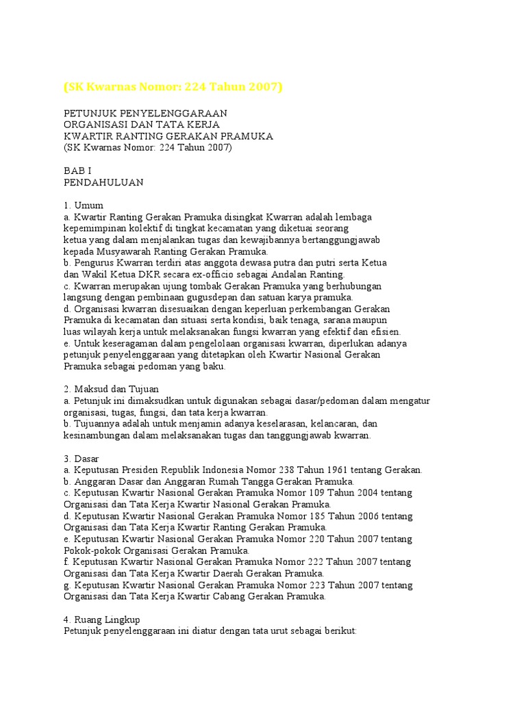 Kwartir Ranting Gerakan Pramuka | PDF