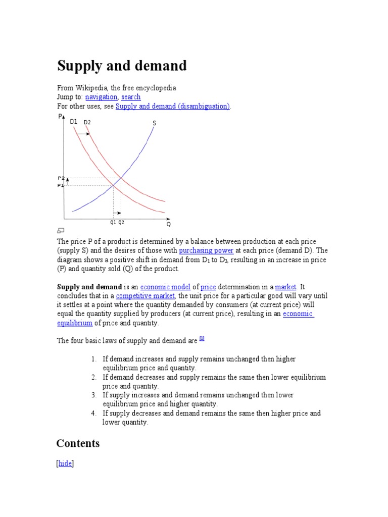 Supply and Demand | PDF | Supply And Demand | Supply (Economics)