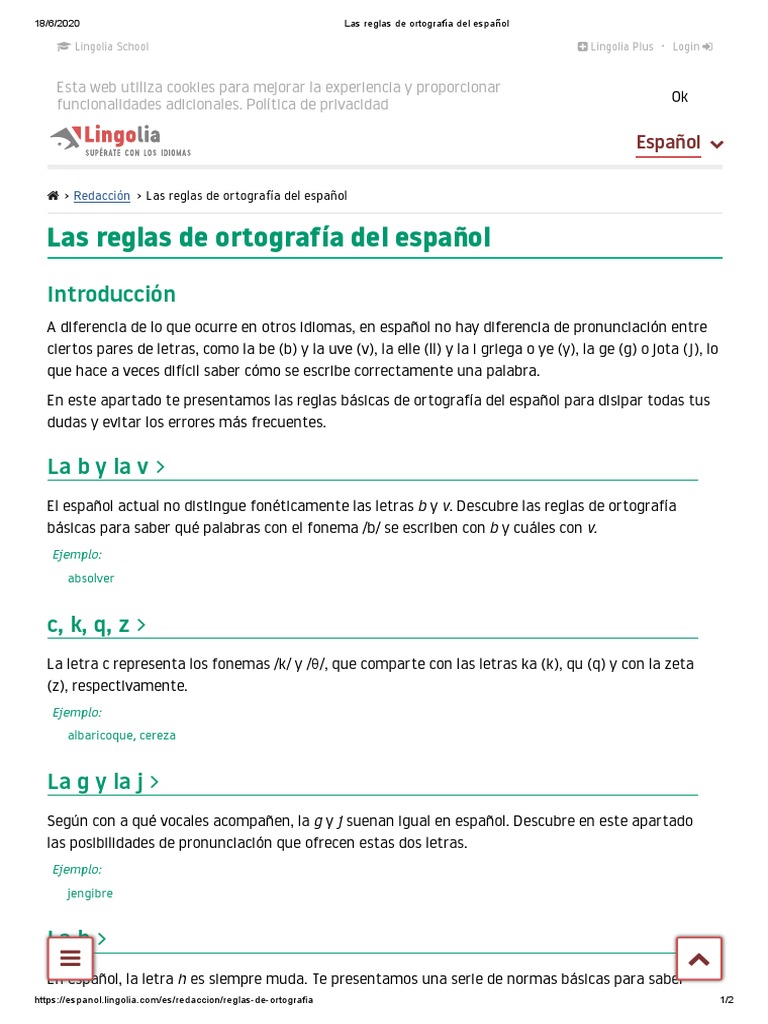 Reglas de ortografía en español | PDF | Ortografía | Escritura latina