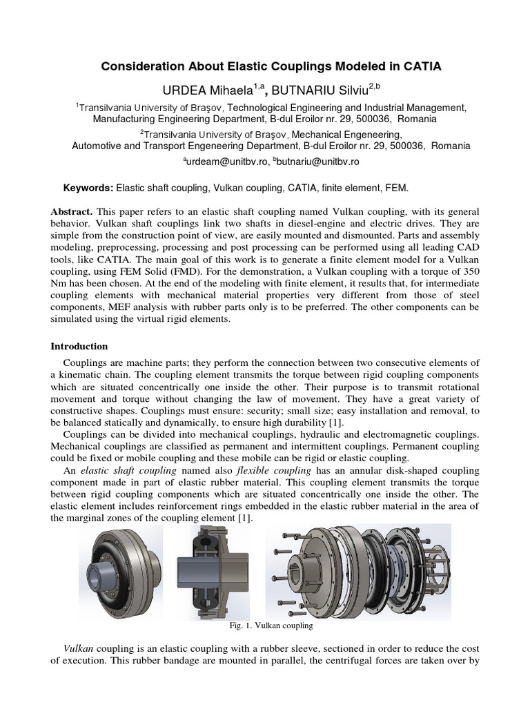 Consideration About Elastic Couplings Modeled in CATIA, BUTNARIU Silviu | Download Free PDF ...