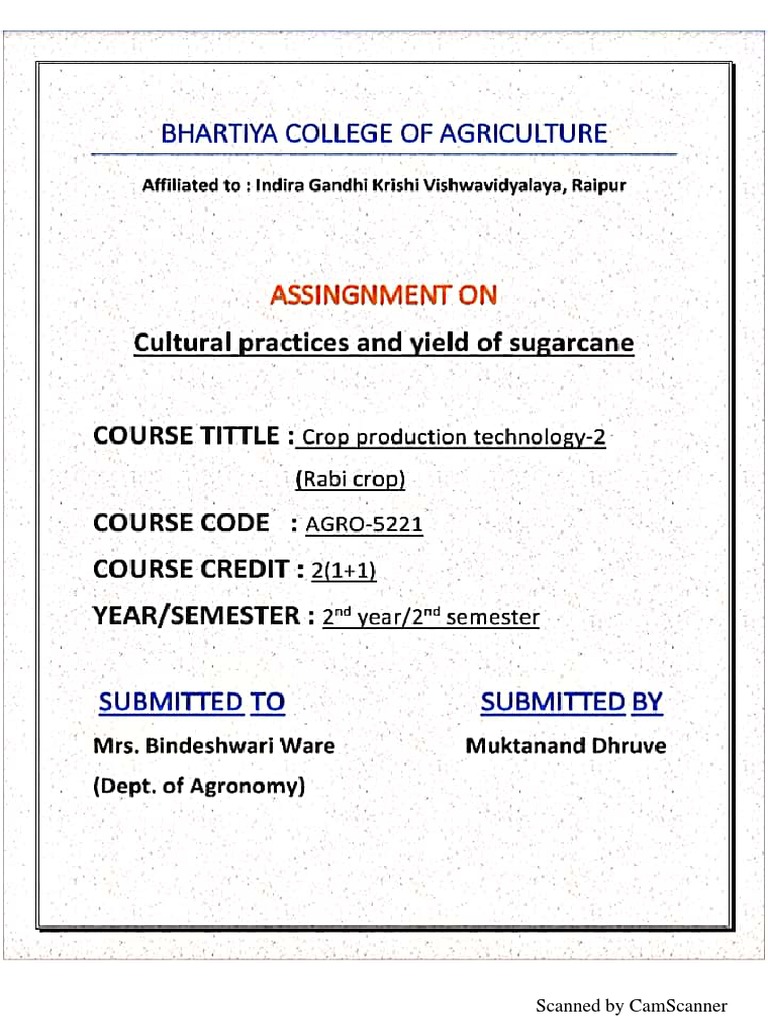 AGRO-5221 Assignment Submitted by Muktanand | PDF