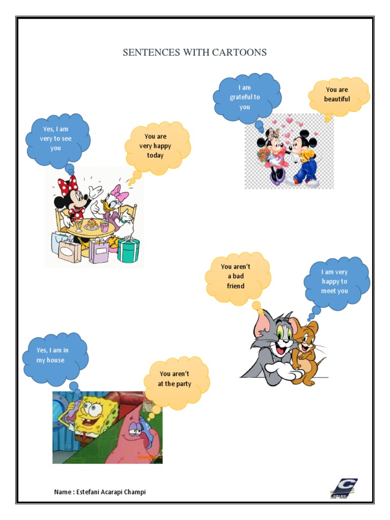 Sentences With Cartoons | PDF
