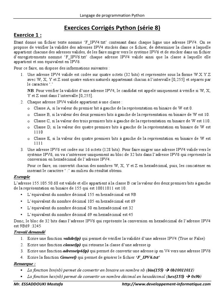 TD8 PDF | PDF | I Pv6 | Adresse IP