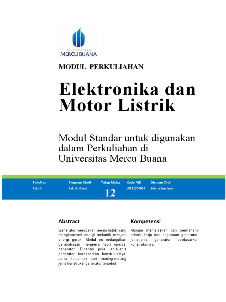 Teori dan Operasi Generator DC | PDF