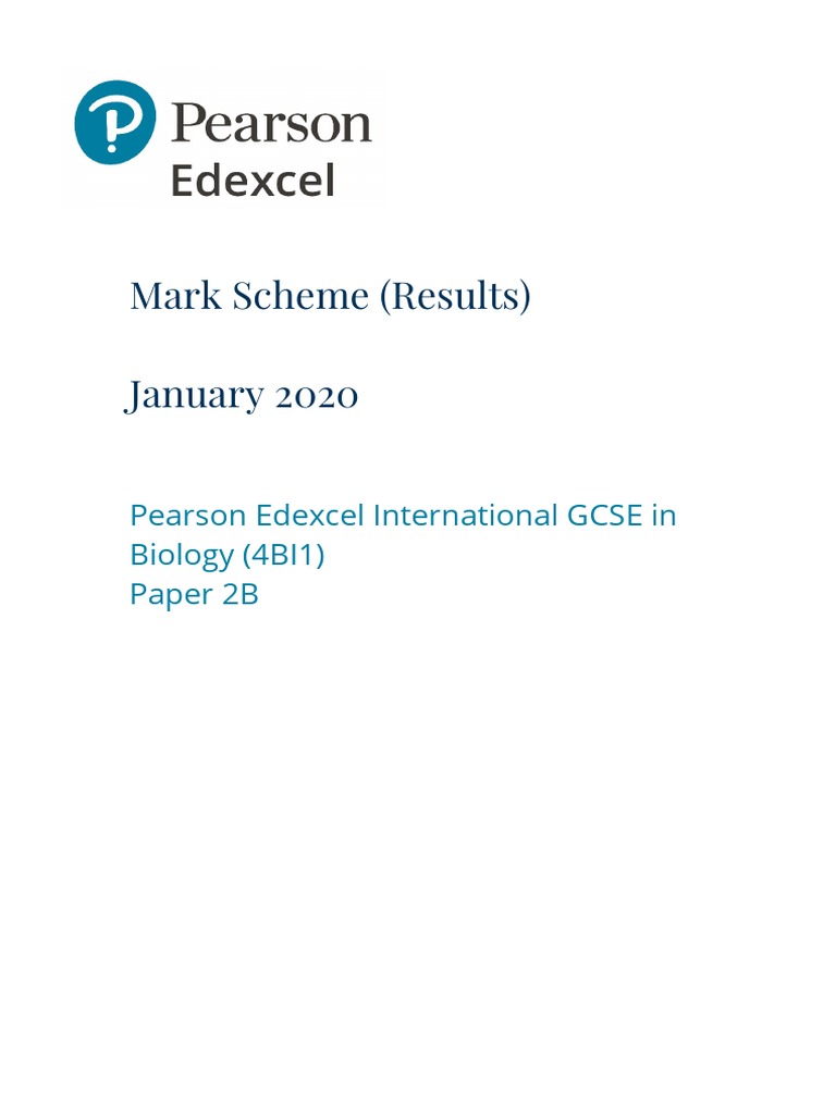 Edexcel Igcse Jan 2020 Markscheme | PDF | Rna | Translation (Biology)