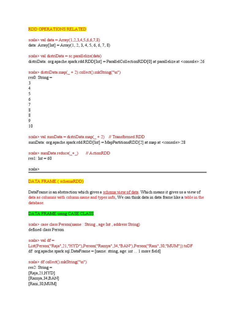 DATAFRAME Vs DATASETS | PDF | Apache Spark | Variable (Computer Science)