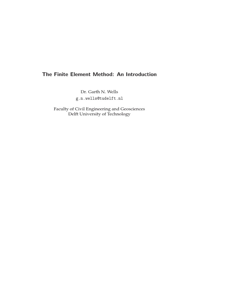 The Finite Element Method An Introduction Pdf Eigenvalues And Eigenvectors Matrix 
