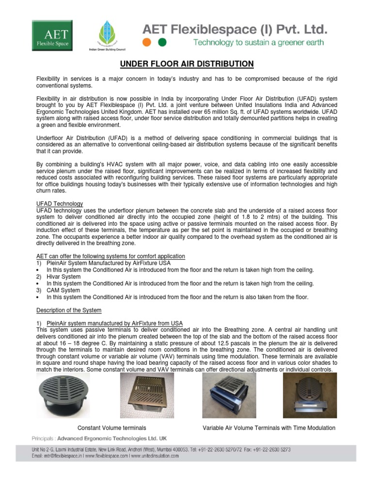 Write Up On Under Floor Air Distribution System | PDF | Economic ...