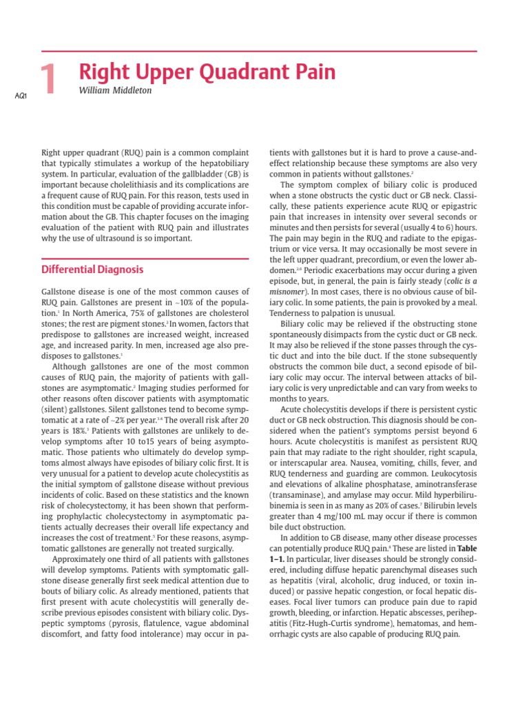 Right Upper Quadrant Pain: William Middleton | PDF | Gallbladder ...