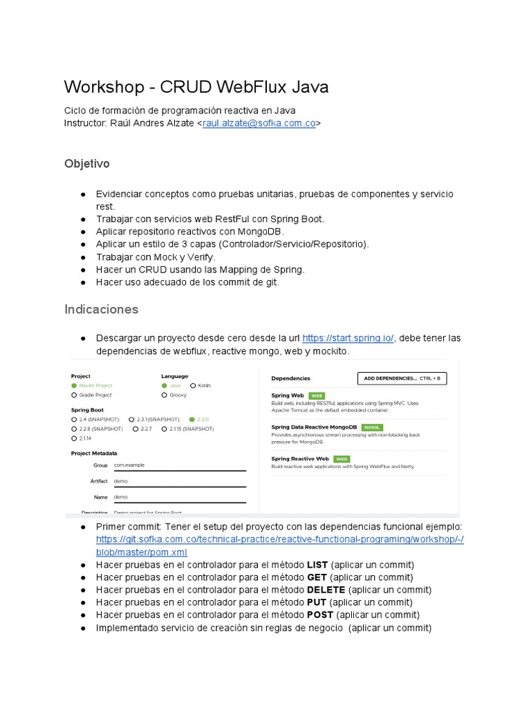 Workshop - CRUD WebFlux Java | PDF | Transferencia de estado ...