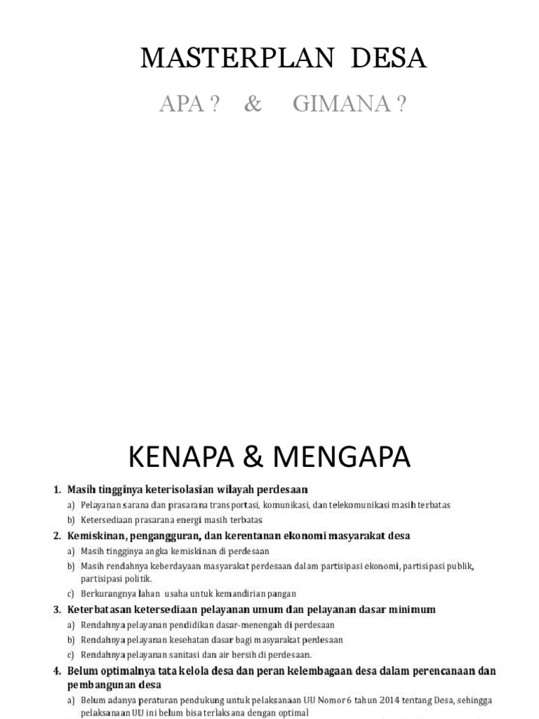 Masterplan Desa | PDF