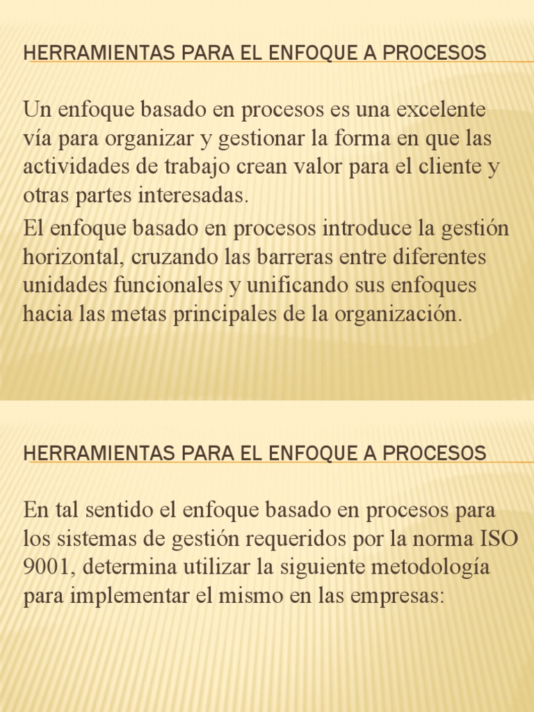 5 Herramientas para El Enfoque A Procesos | PDF | Procesos de negocio ...