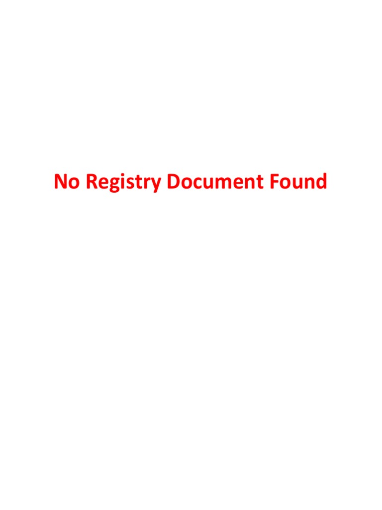 No Registry Document Available | PDF