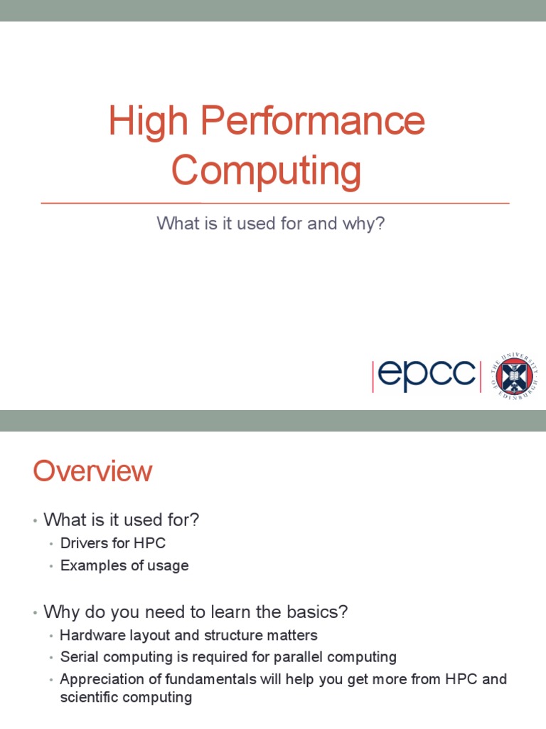 High Performance Computing: What Is It Used For and Why? | PDF | Supercomputer | Parallel Computing