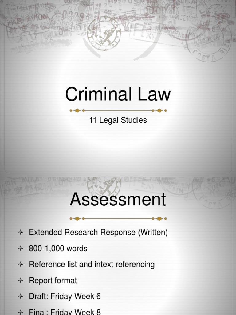 Criminal Law: 11 Legal Studies | PDF | Punishments | Assault