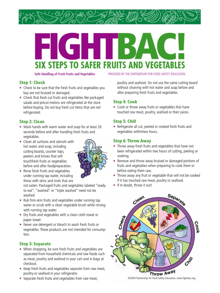 Fight: Six Steps To Safer Fruits and Vegetables | PDF | Fruit | Food Safety