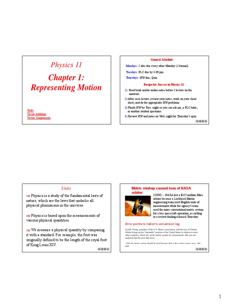 Understanding Motion and Measurement in Physics | PDF | Metre ...