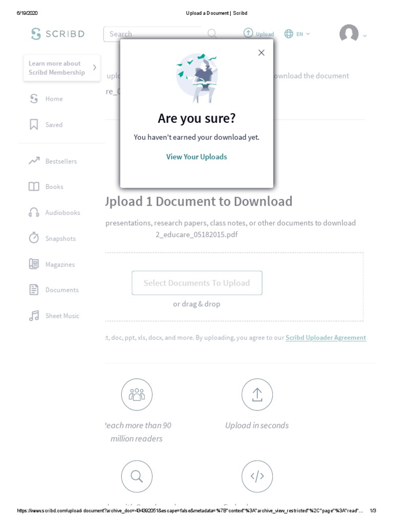 Upload A Document - Scribd7 | PDF | Scribd | Digital Technology