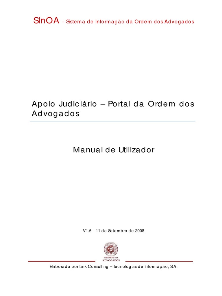 Manual do SInOA para Advogados | PDF | Conta de transação | Advogado