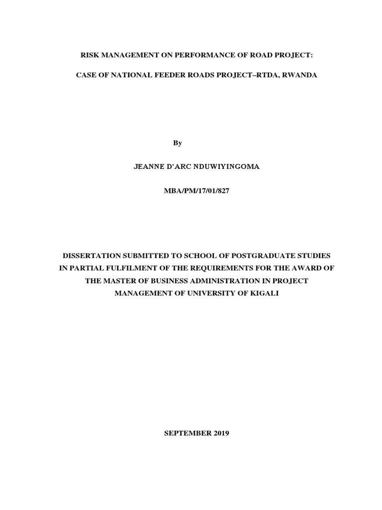 DISSERTATION Final | PDF | Risk | Risk Management