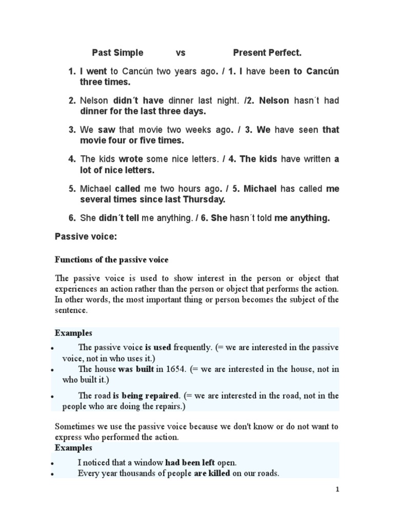 Passive Voice and Other Grammar Topics 4 | PDF | Verb | Object (Grammar)