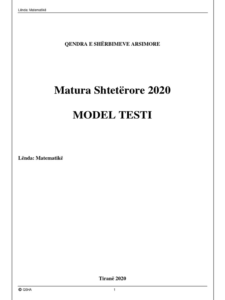 Model Testi Matematike | PDF