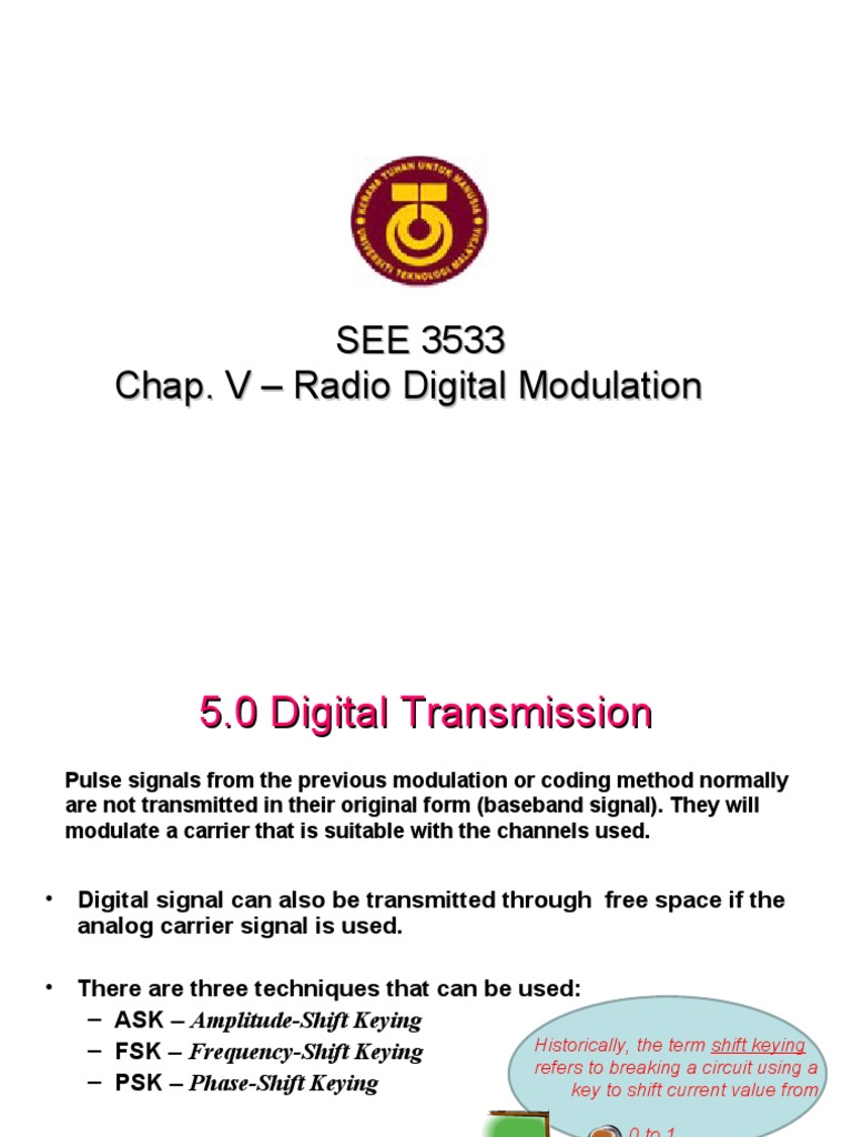 SEE 3533 Chap. V - Radio Digital Modulation | PDF | Modulation ...