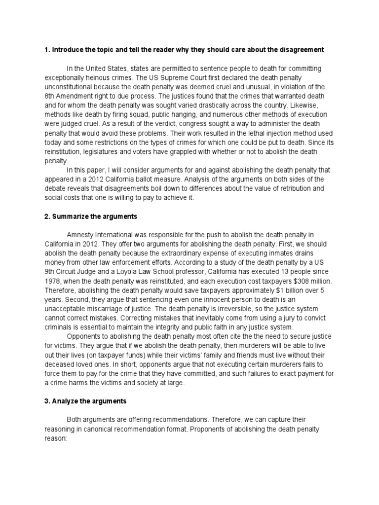 Death Penalty Debate: Costs vs. Justice | PDF | Capital Punishment ...