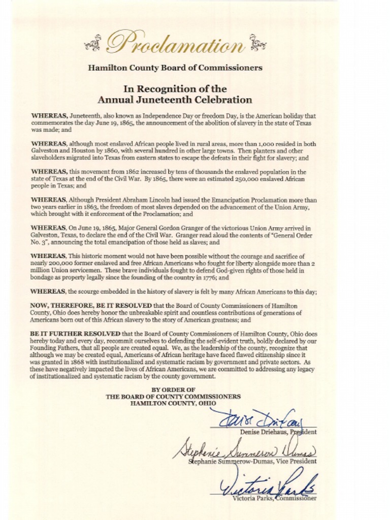 Juneteenth Proclamation | PDF