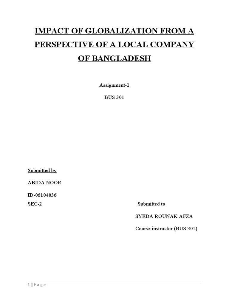 Globalization's Impact on Bangladesh's Economy | PDF | Economic Growth ...