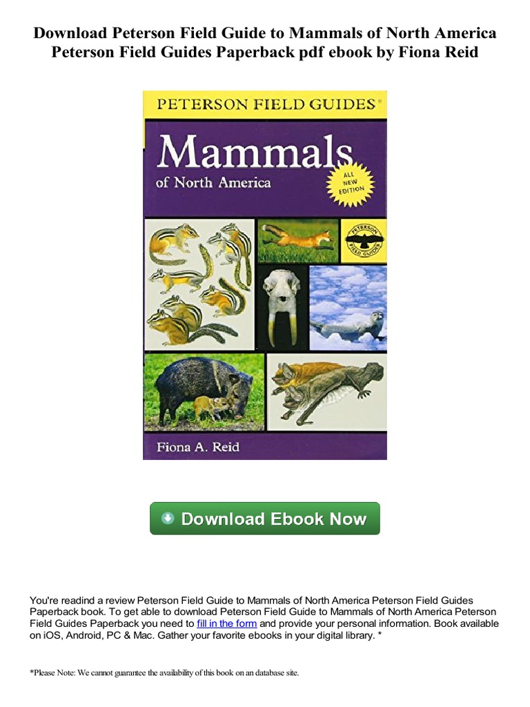 Peterson Field Guide To Mammals of North America Peterson Field Guides ...