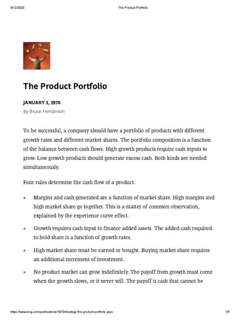The Product Portfolio PDF | PDF | Investing | Financial Economics
