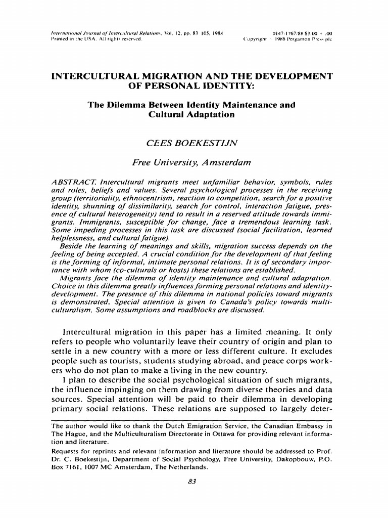 Intercultural Migration PDF | PDF | Multiculturalism | Immigration