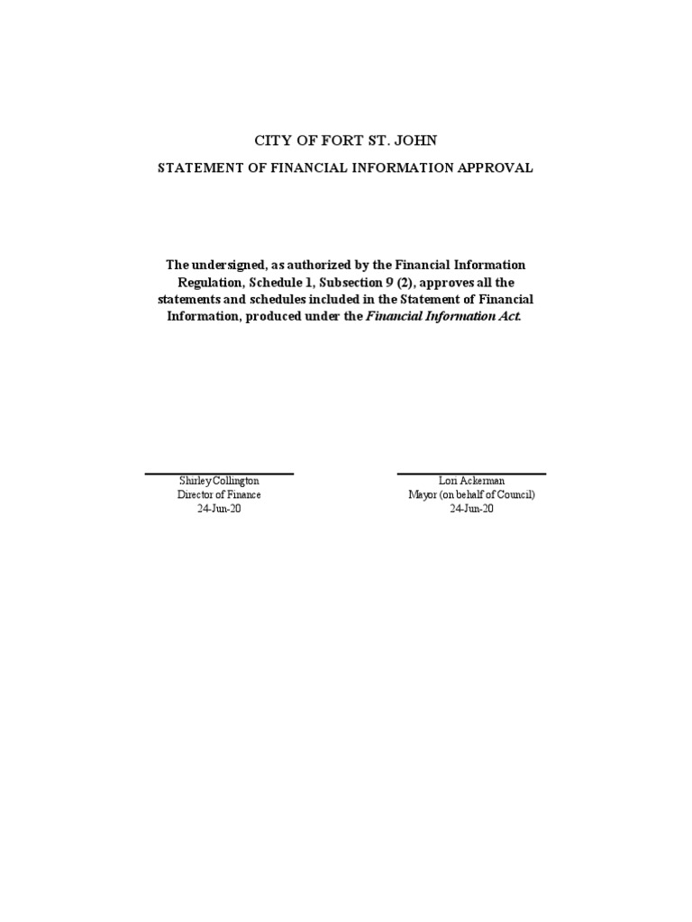 Fort St. John - 2019 Statement of Financial Information (SOFI) | PDF