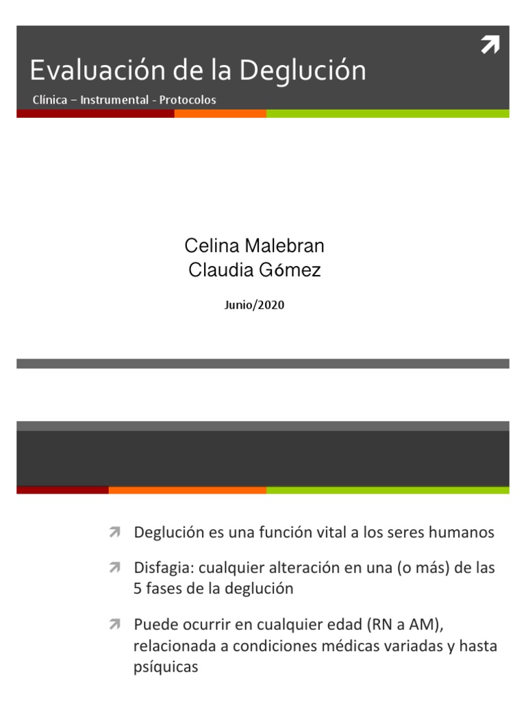 Evaluación de La Deglución PDF | PDF