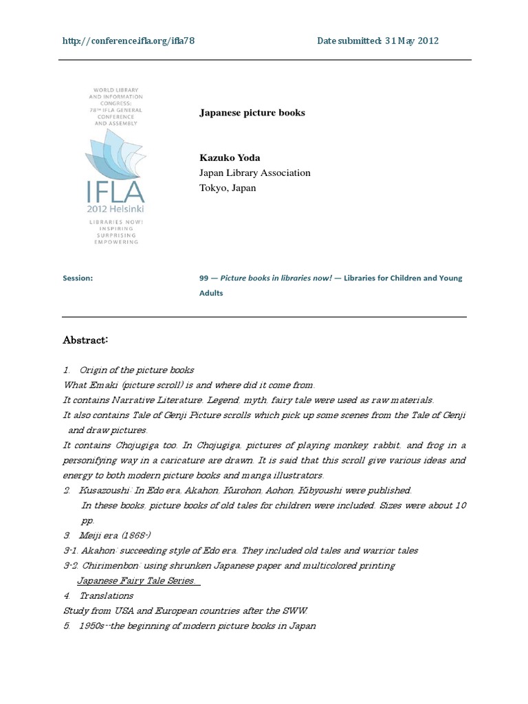 Japan Library Association Tokyo, Japan: Japanese Picture Books | PDF