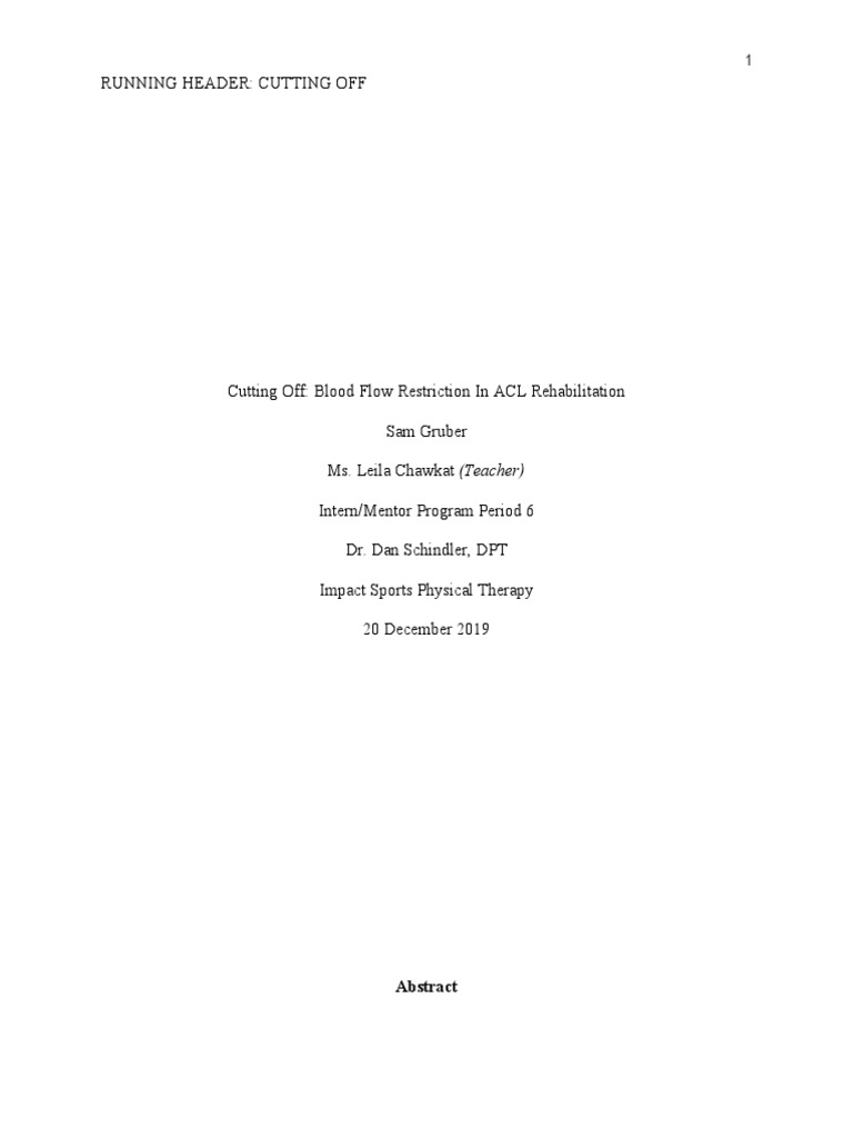 Running Header: Cutting Off | PDF