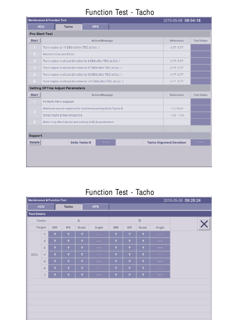Tacho Function Test Overview | PDF