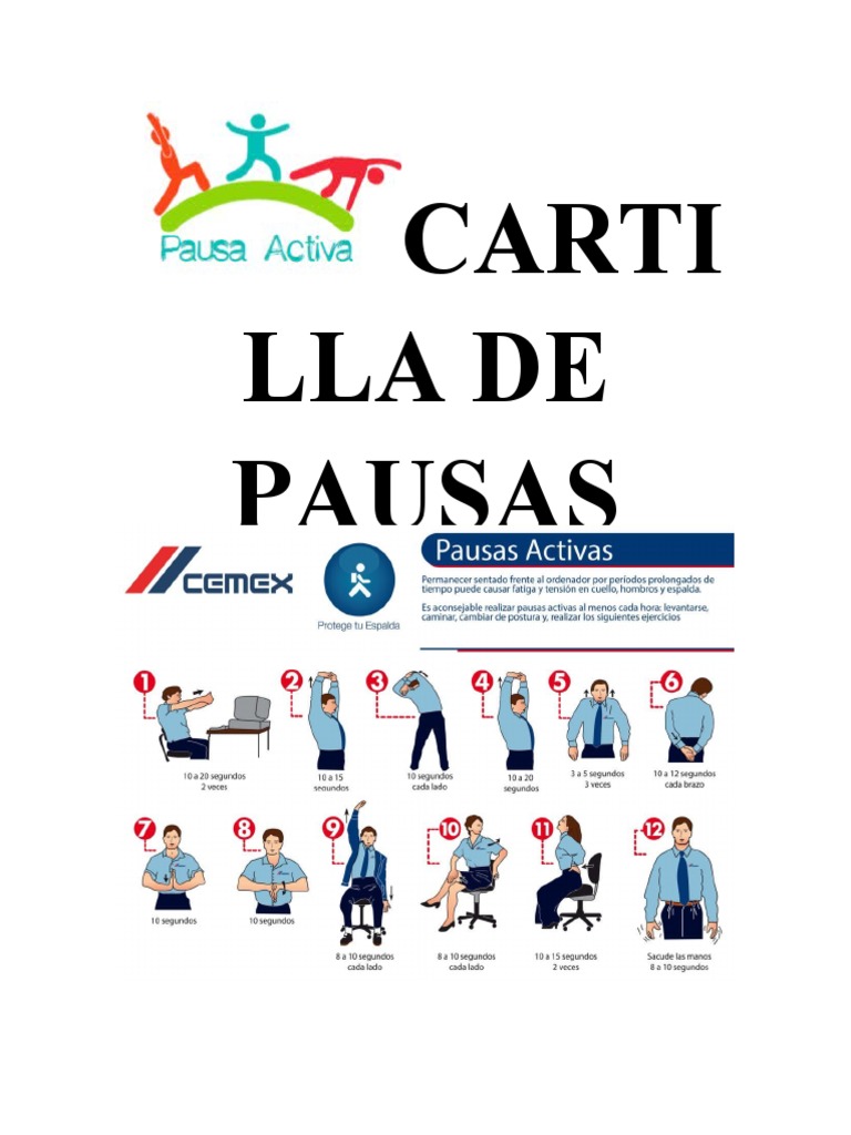 Cartilla de Pausas Activas | PDF