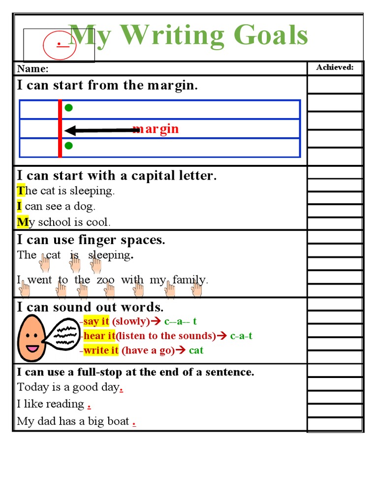 My Writing Goals: I Can Start From The Margin | PDF