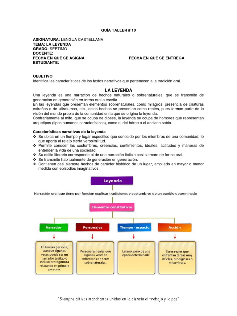 Español 7° La Leyenda Guía 10 | PDF | Leyendas