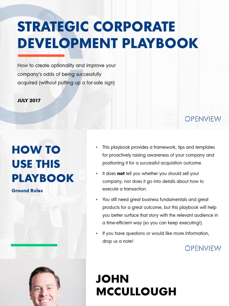 Strategic Corporate Development Playbook - July 2017 PDF | PDF