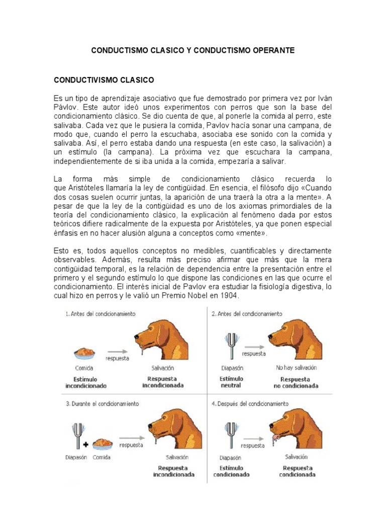 Conductismo Clasico y Conductismo Operante | PDF