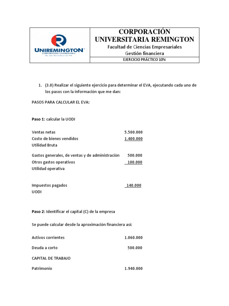 Formato Ejercicio Eva PDF | PDF