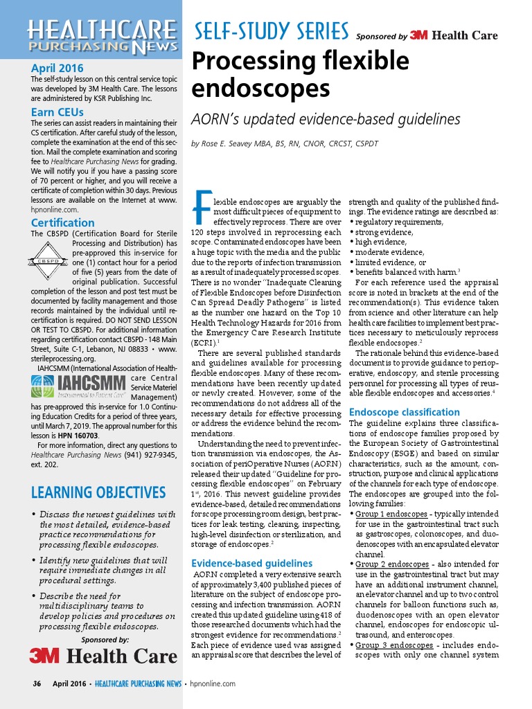 Processing flexible endoscopes guidelines | PDF | Endoscopy ...