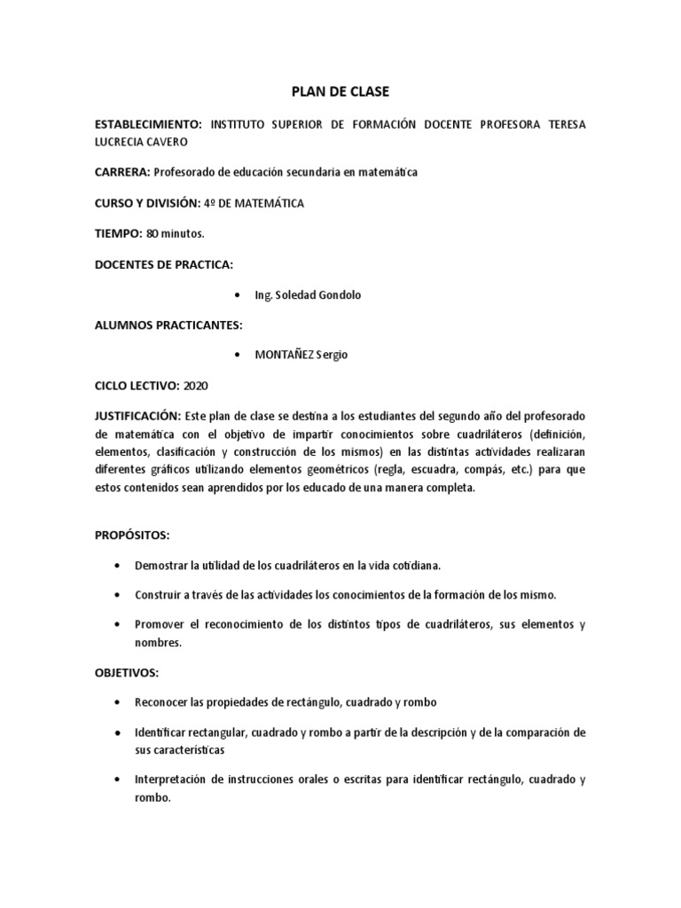 Enseñanza De Cuadriláteros 3er Grado