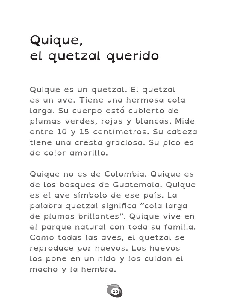 Quique, El Quetzal Querido | PDF