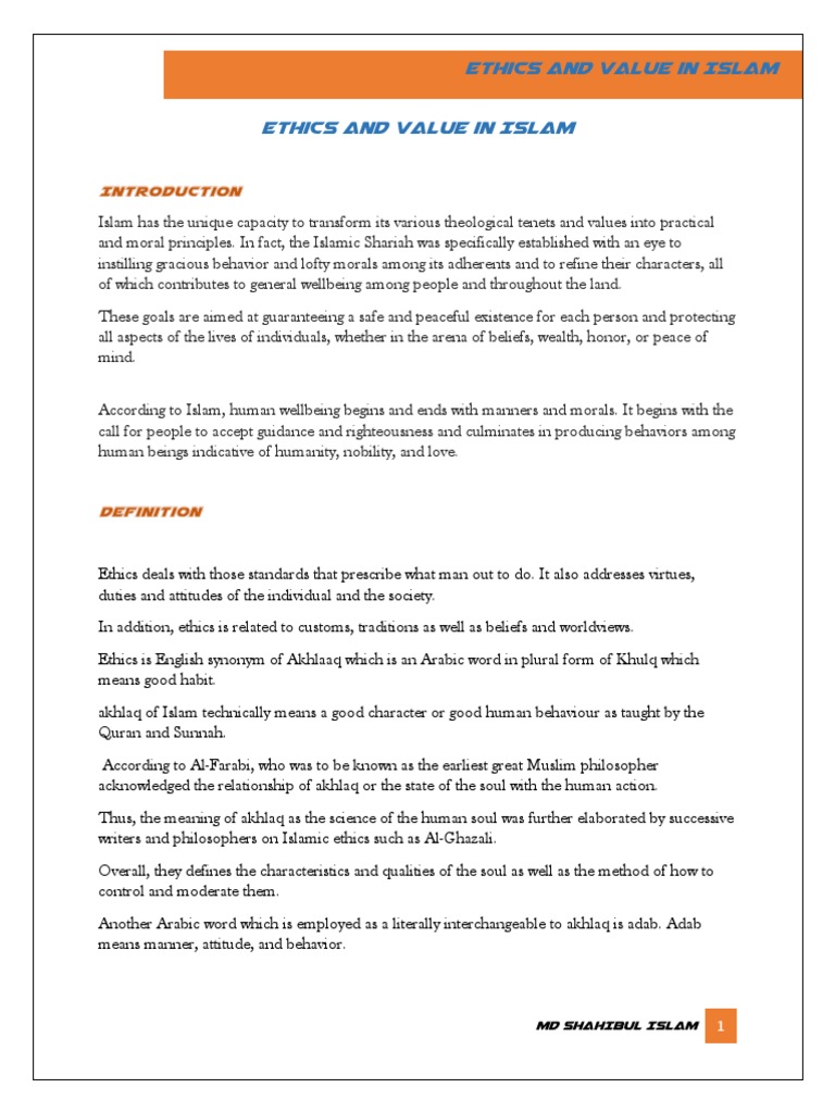 Ethics and Value in Islam PDF | PDF | Morality | Utilitarianism