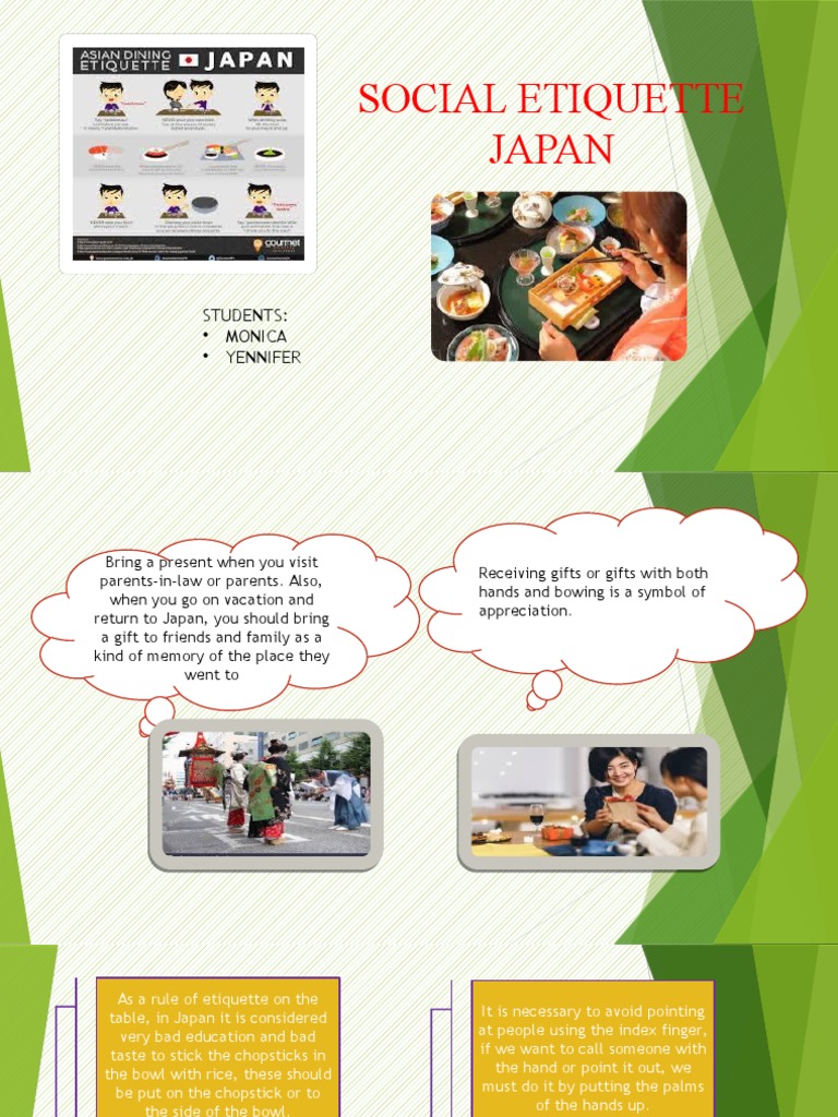 Social Etiquette Japan: Students: - Monica - Yennifer | PDF
